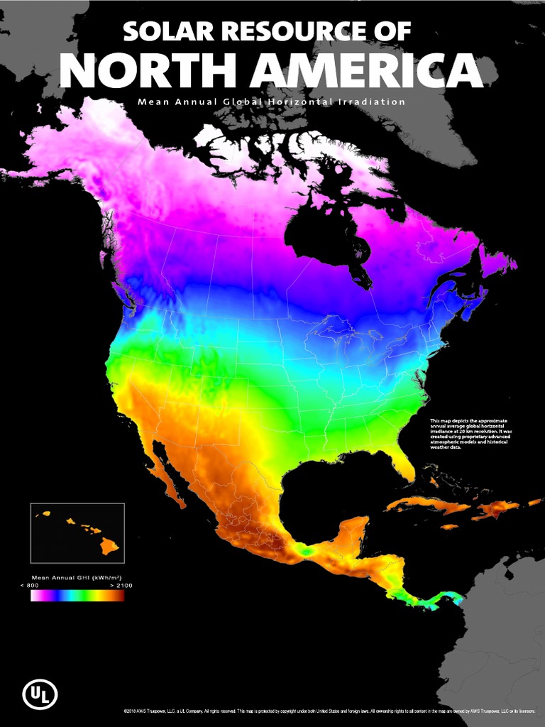 SOLAR Resource Map North America 11x17 FINAL U2018 PDF | PDF