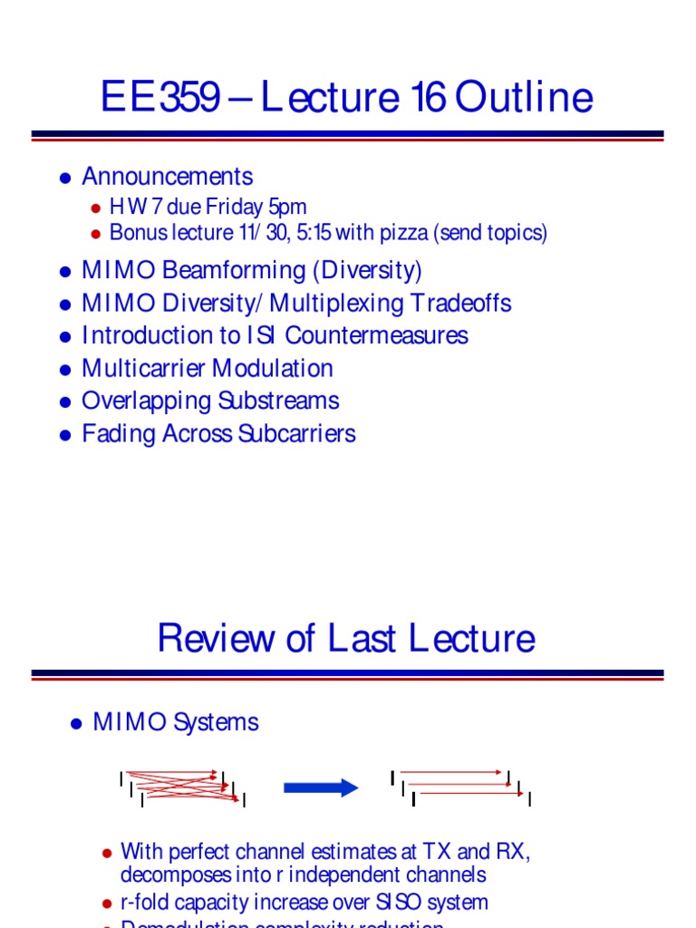 Lecture 16 | PDF | Mimo | Modulation