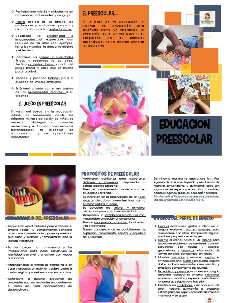 Triptico de Preescolar | Descargar gratis PDF | Educación de la primera ...
