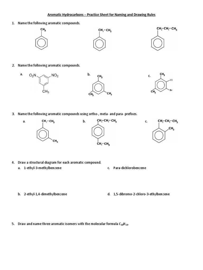 Naming Aromatic Hydrocarbons