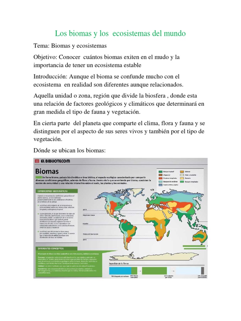 Los Biomas y Los Ecosistemas Del Mundo | PDF | Ecosistema | Tierra