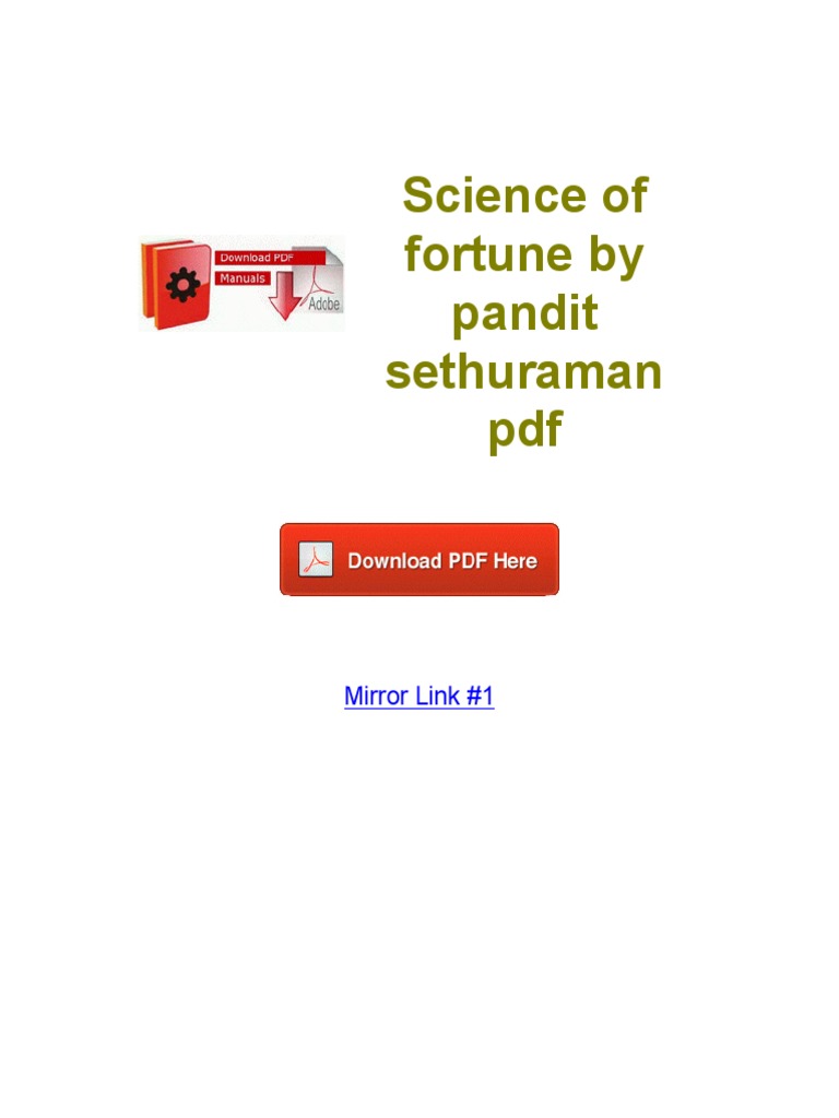 Science of Fortune by Pandit Sethuraman | PDF | Microsoft Windows ...