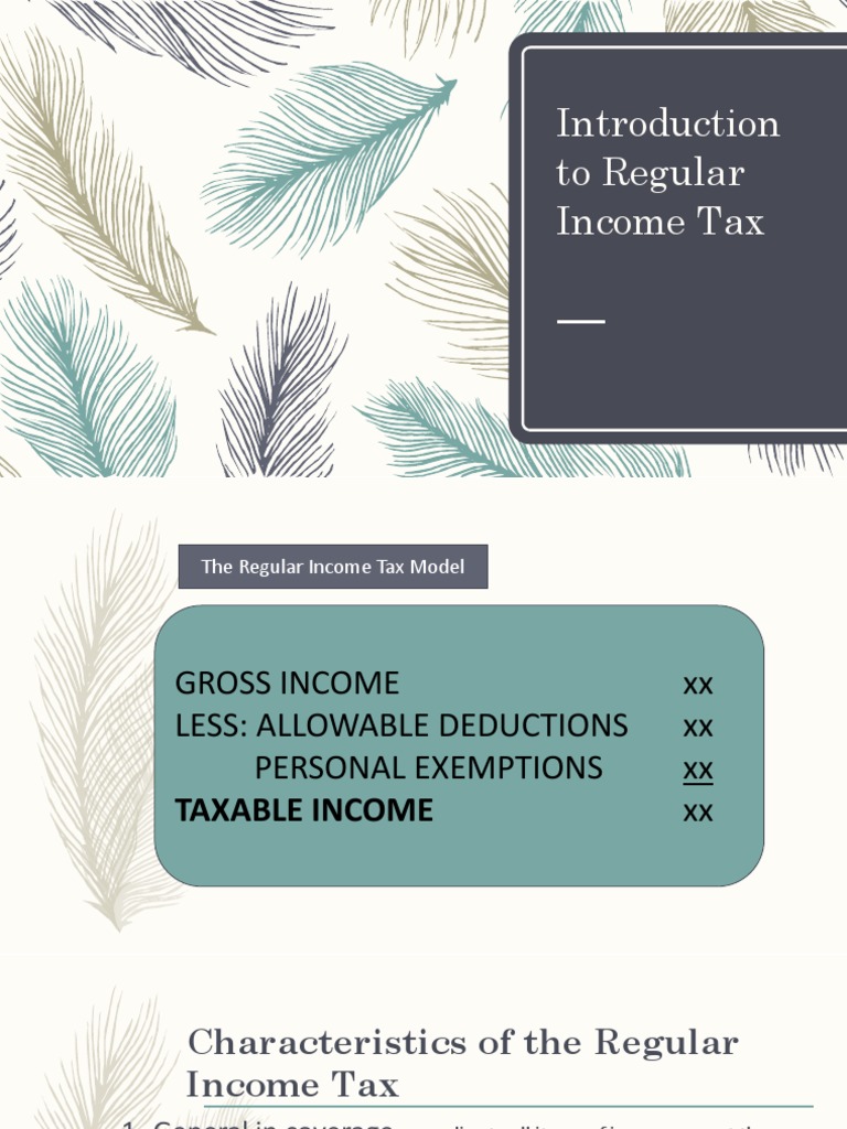 Introduction To Regular Income Tax | PDF | Income Tax | Tax Deduction