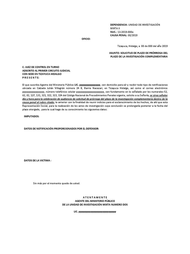 Oficio Prorroga 2 | PDF