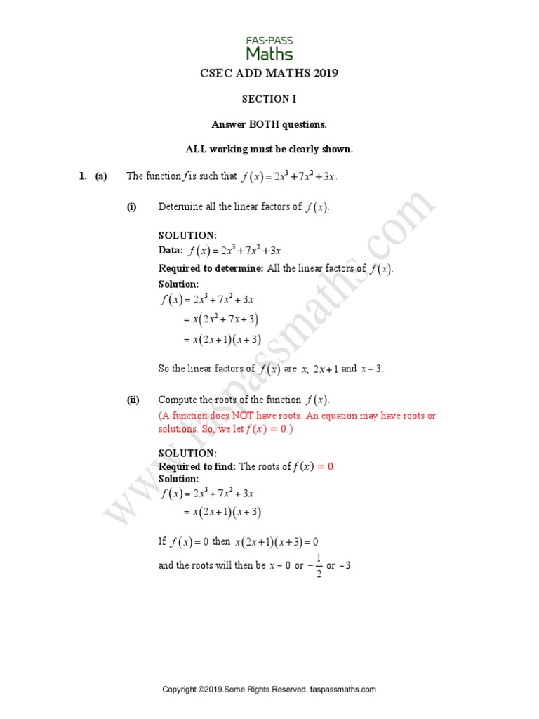 Csec Add Maths May 2019 | PDF | Speed | Median