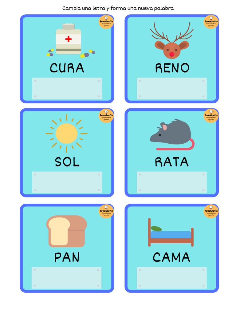 Cambia Una Letra y Forma Una Nueva Palabra PDF | PDF
