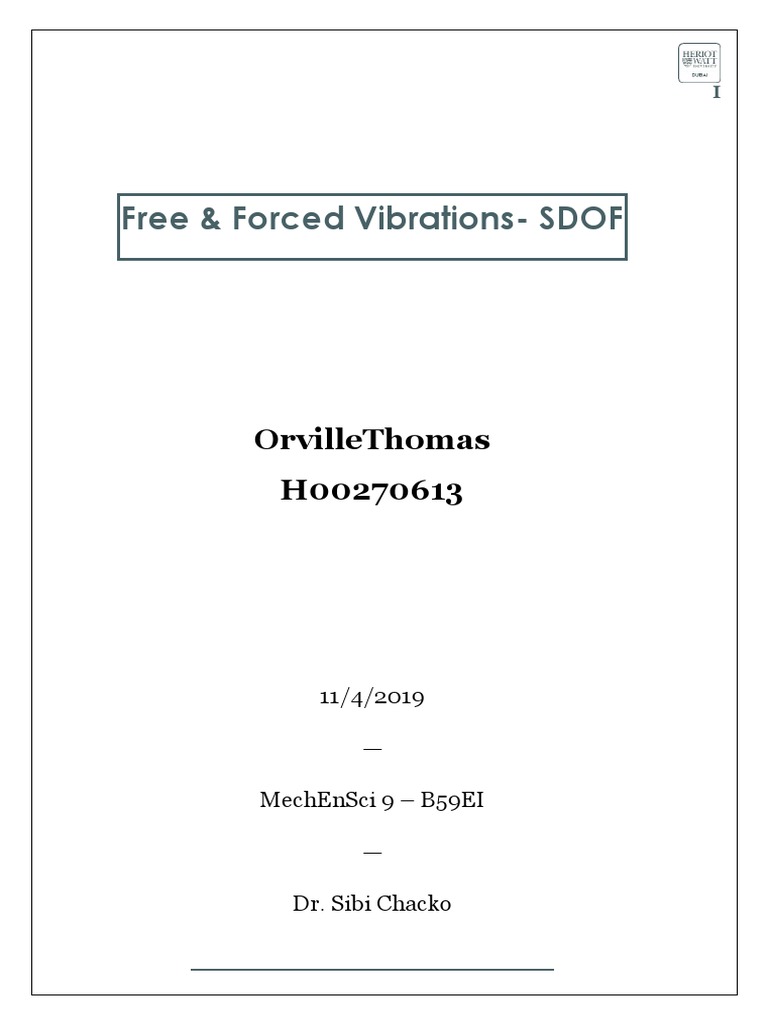 Free & Forced Vibrations in SDOF Systems | PDF | Oscillation | Force