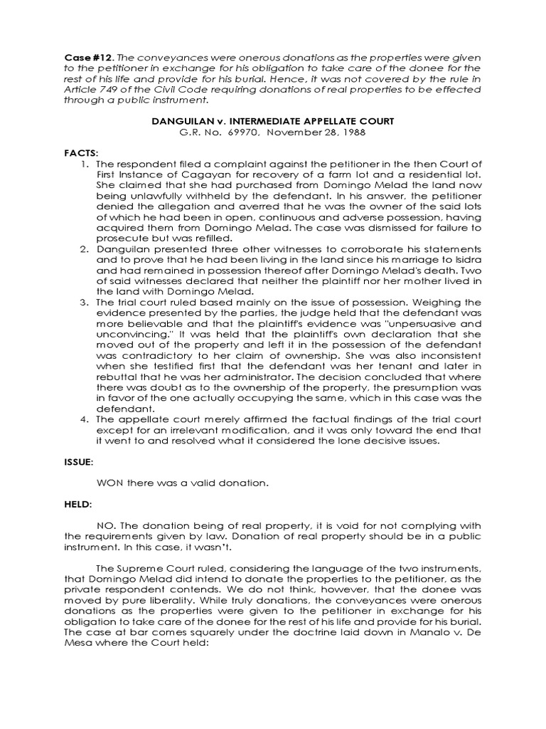 Danguilan V IAC Digest | PDF | Property | Complaint