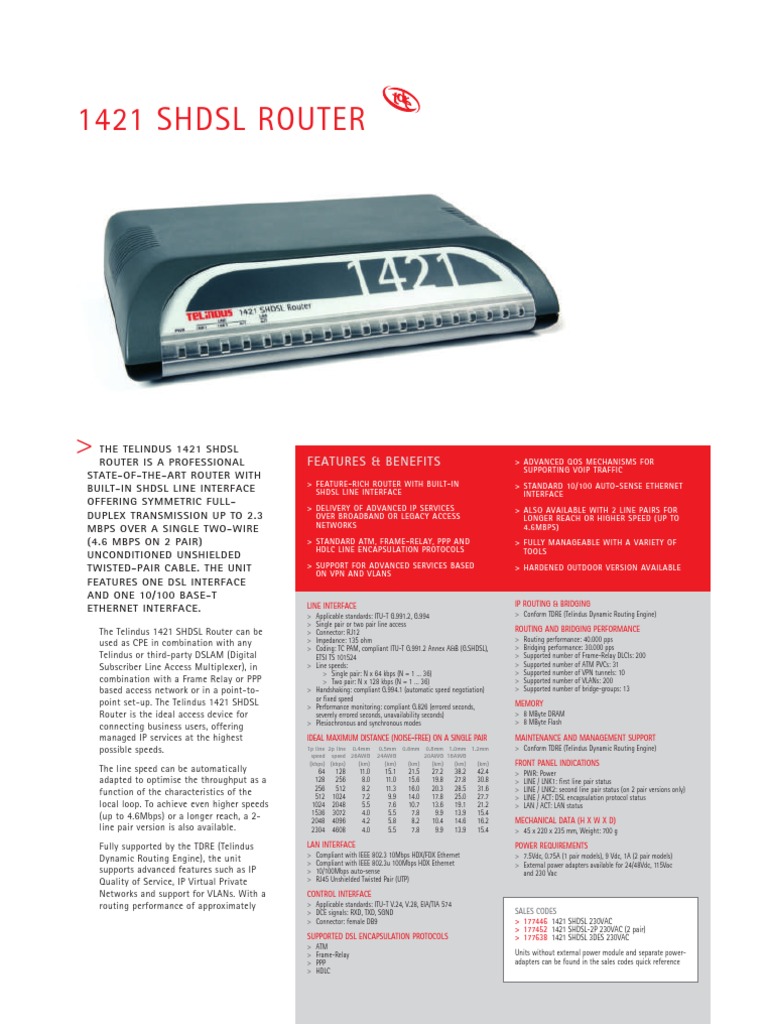 1421 SHDSL | PDF | Computer Network | Ethernet