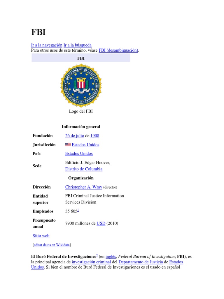 Fbi | PDF | Oficina Federal de Investigaciones | Gobierno americano