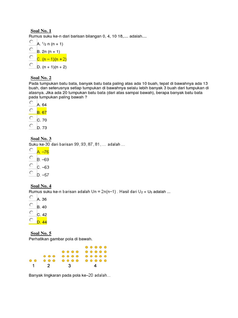Deret Aritmatika | PDF | Metode & Bahan Ajar | Sains & Matematika