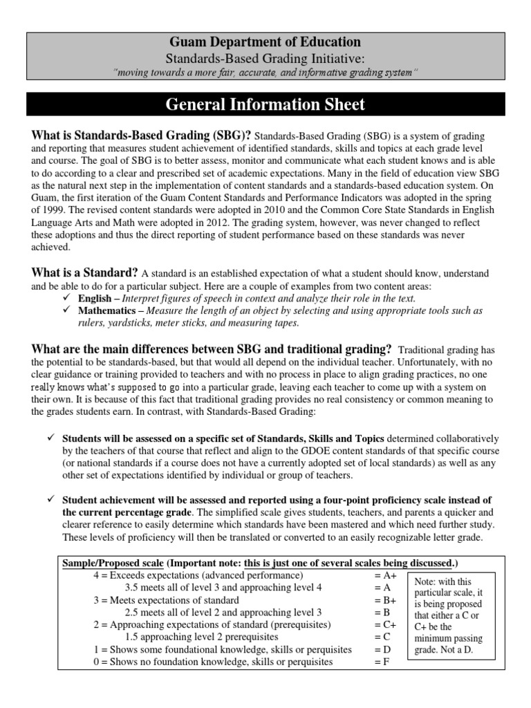 SBG General Information Sheet 10-29-19 - Current-2 | PDF | Educational ...