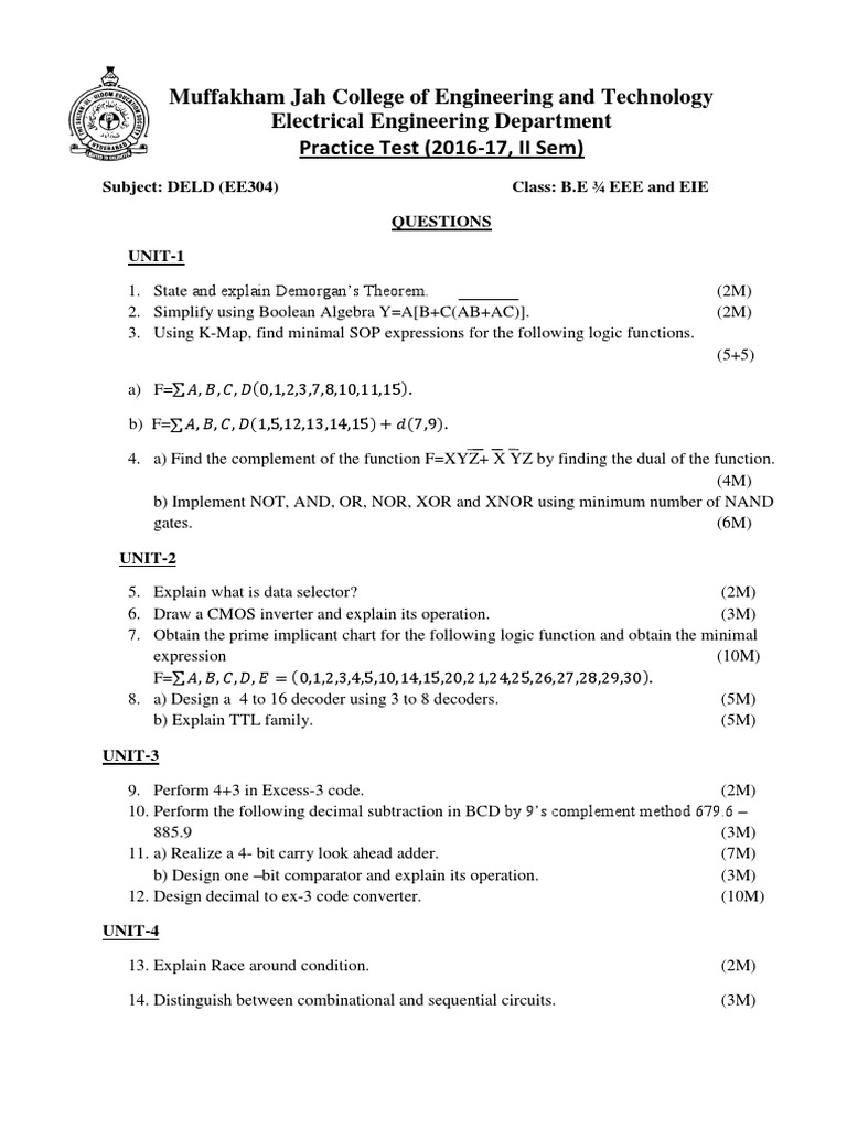 DELD | PDF | Mathematical Logic | Electrical Engineering