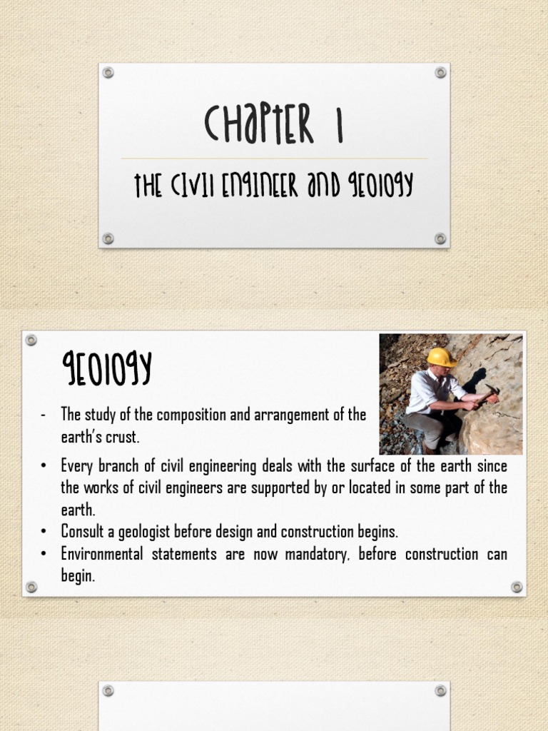 Chapter 1 The Civil Engineer and Geology | PDF | Geology | Rock (Geology)