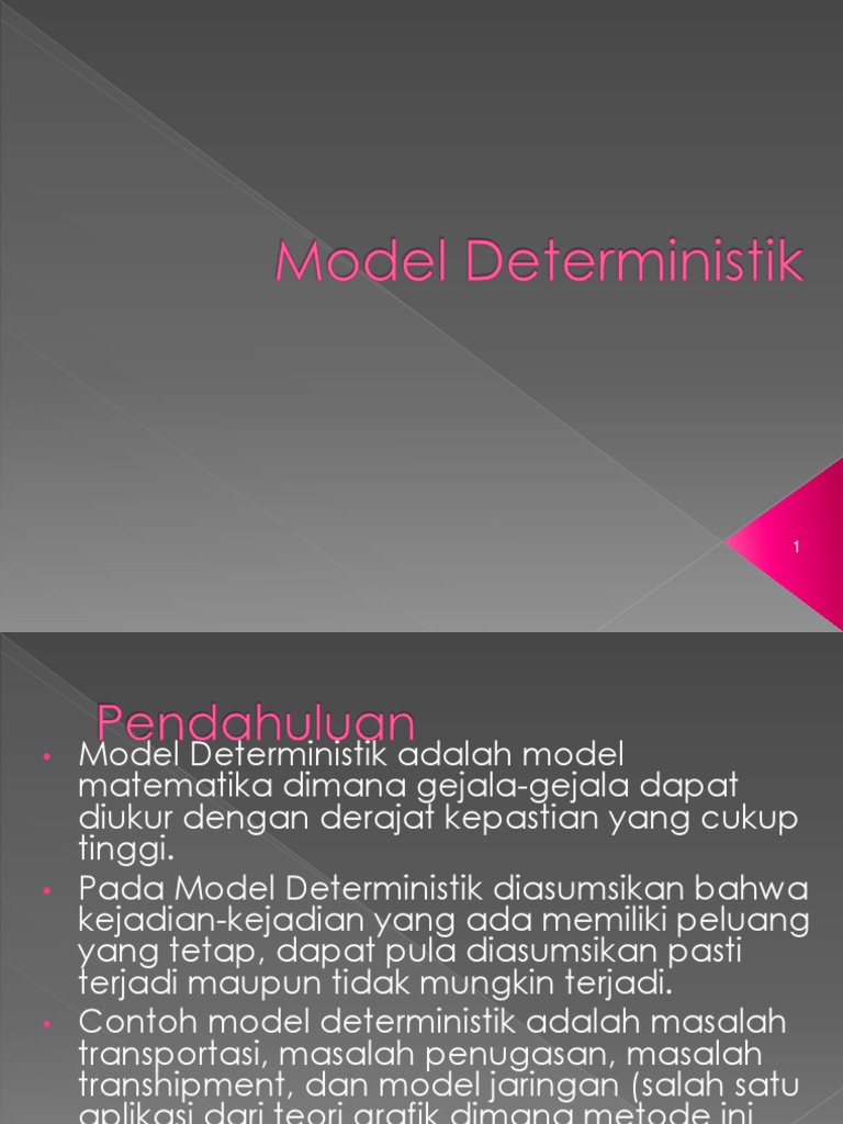 Model Deterministik | PDF