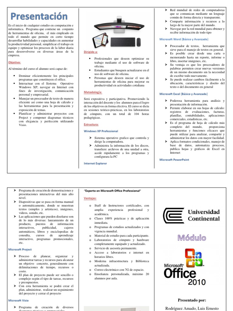 Triptico | PDF | Microsoft Office | Microsoft