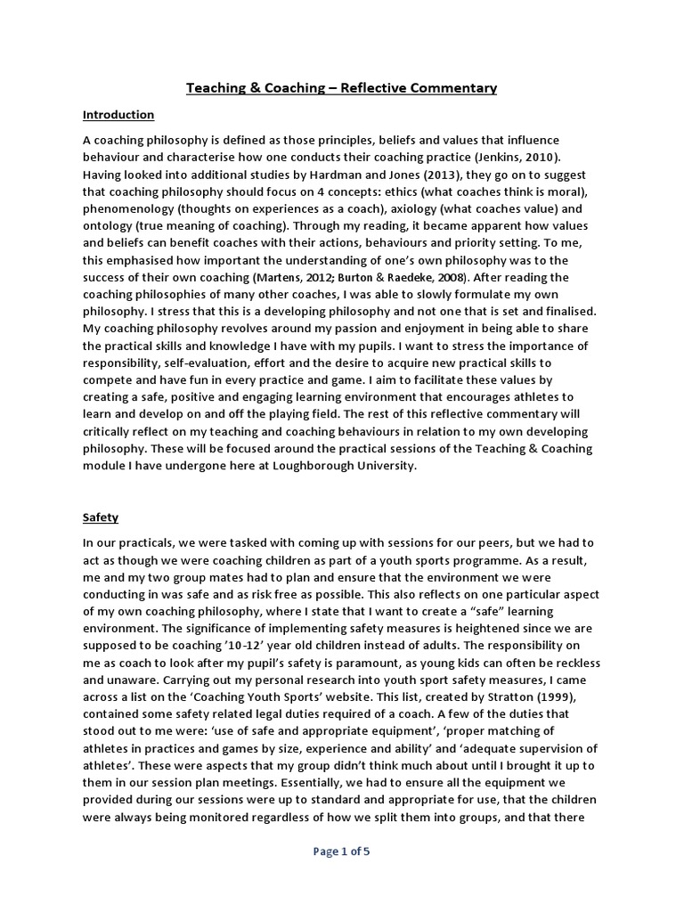 Reflective Commentary | PDF | Learning | Psychology