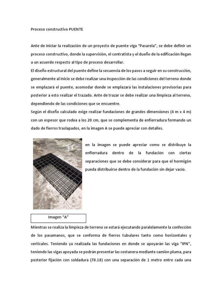 Proceso Constructivo PUENTE | PDF | Puente | Hormigón