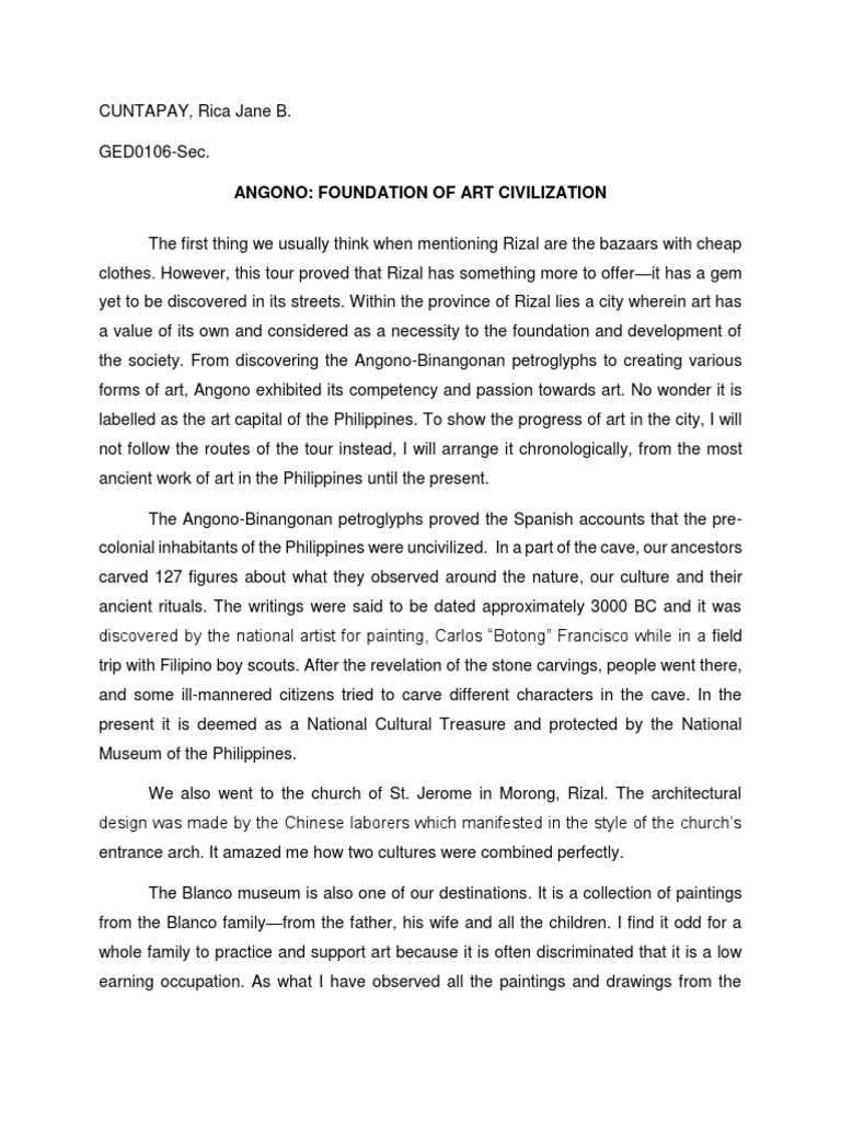 Art Immersion in Angono Rizal | PDF | Philippines | Museum