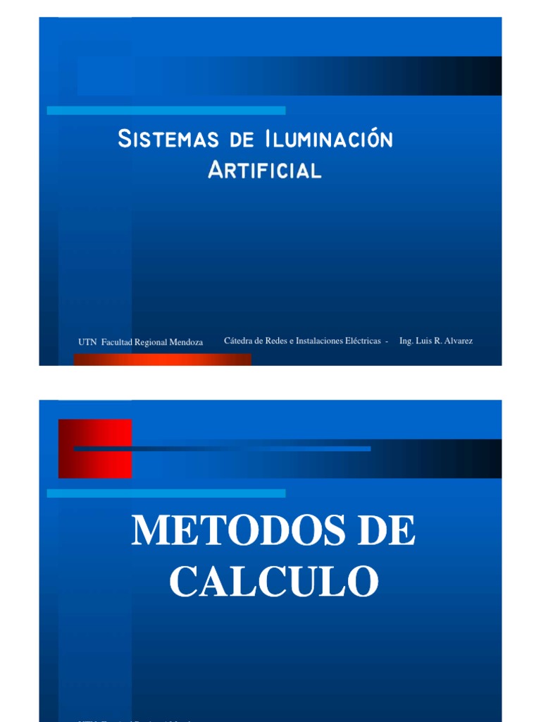 Metodos de Cálculo Iluminación Rev2019 | PDF | Encendiendo | Psicofísica