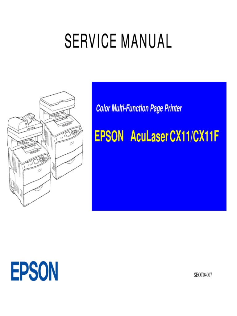 Epson AcuLaser CX11 CX11F SM PDF | PDF | Image Scanner | Printer ...