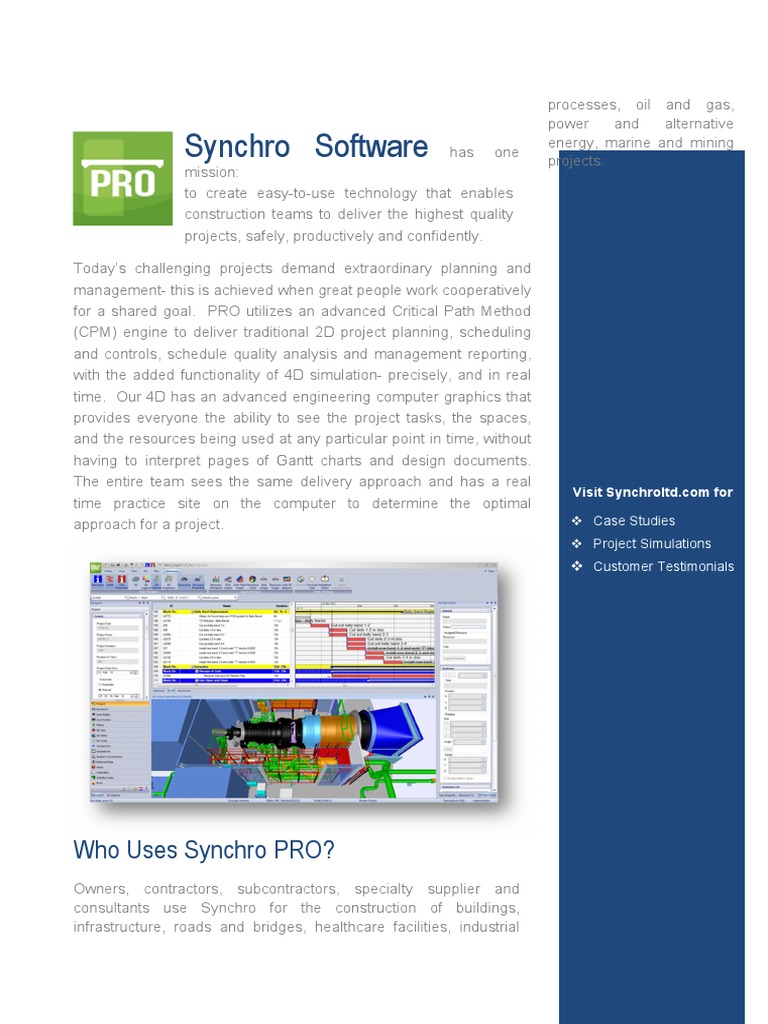 Syncrhro Pro Data Sheet | PDF | 3 D Computer Graphics | Simulation