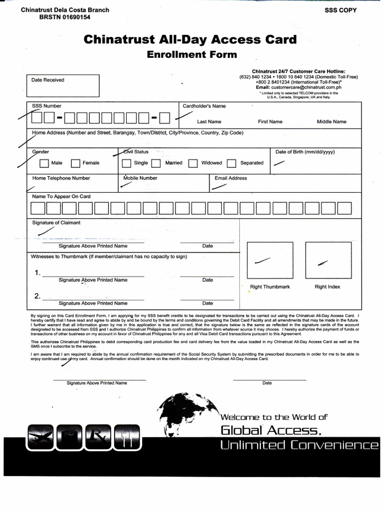 Enrollment Form - Front Page PDF | PDF