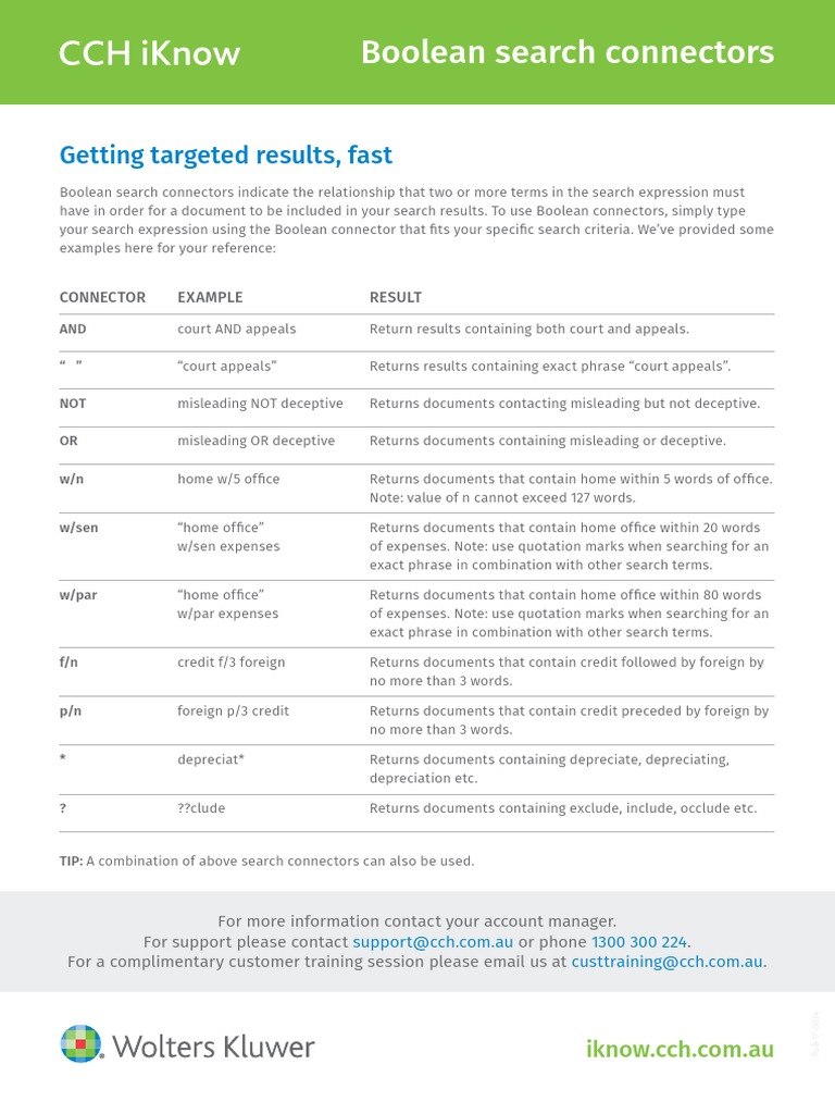 CCH Iknow Boolean Connectors | PDF | Boolean Data Type | Depreciation