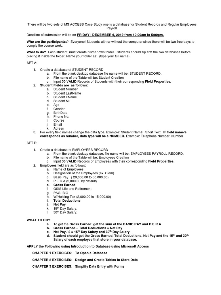 Access Case Studies | Download Free PDF | Microsoft Access | Computer File