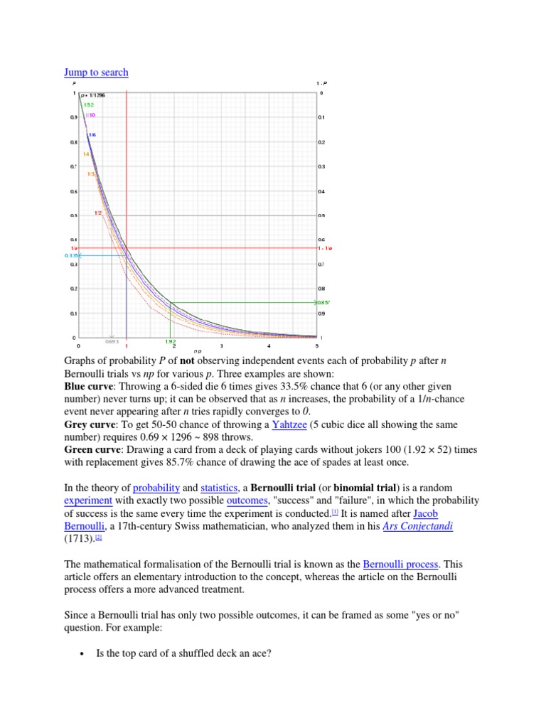 Bernoulli Trial | PDF | Probability | Probability Theory