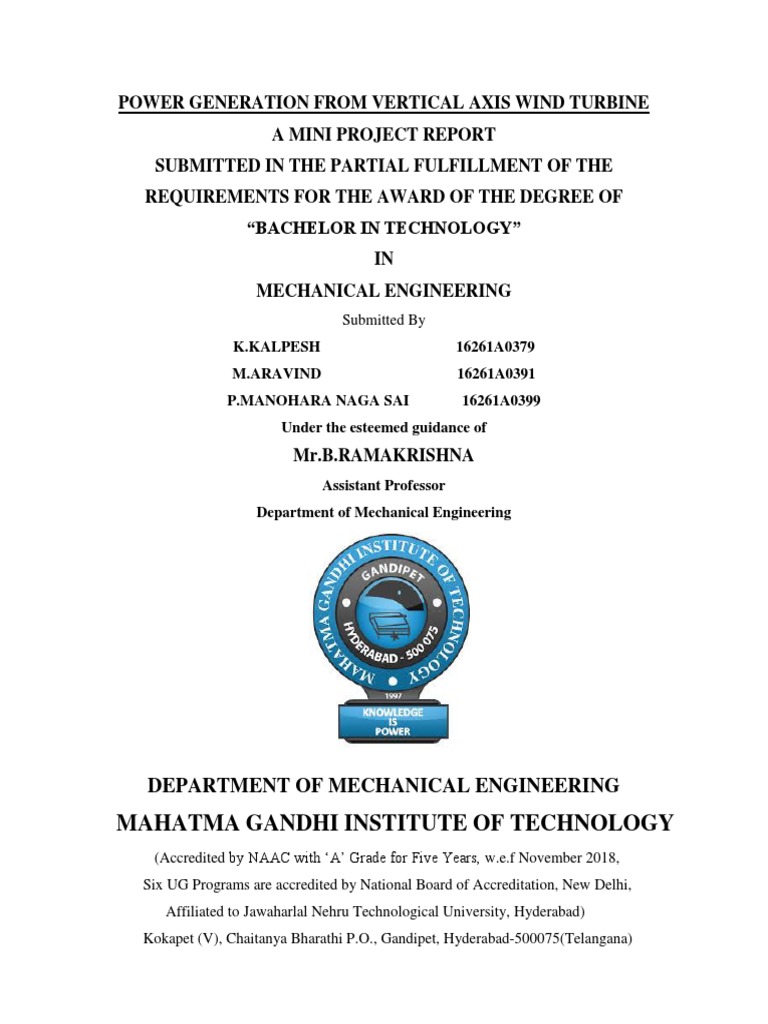 Design and Analysis of a Vertical Axis Wind Turbine for Power ...