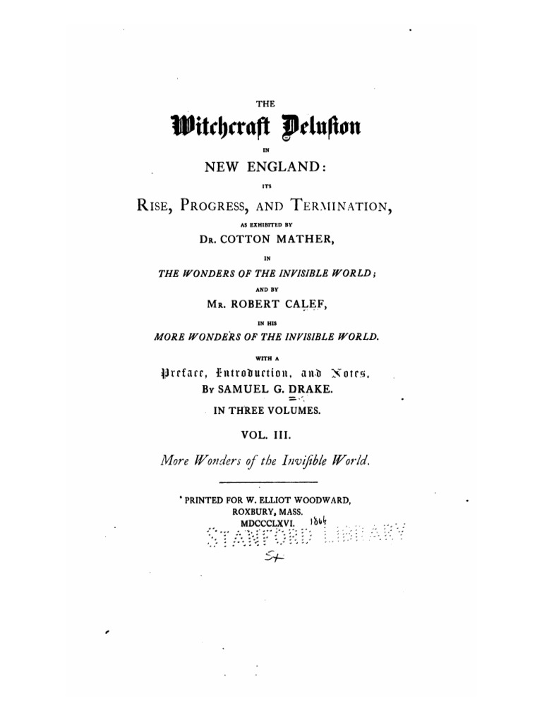 Witchcraft Delusion in New England | PDF