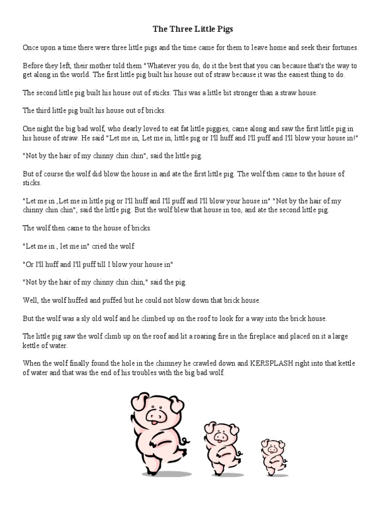 W3 Three Little Pigs Story PDF | PDF