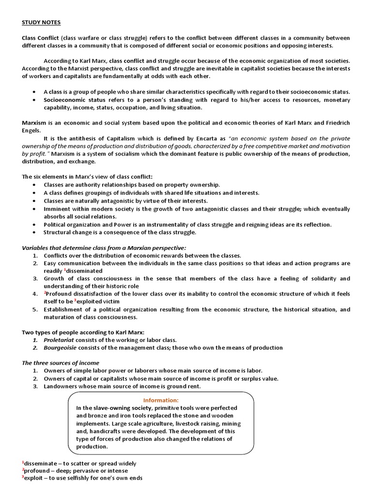 Class Conflict and Marxism | PDF | Class Conflict | Marxism