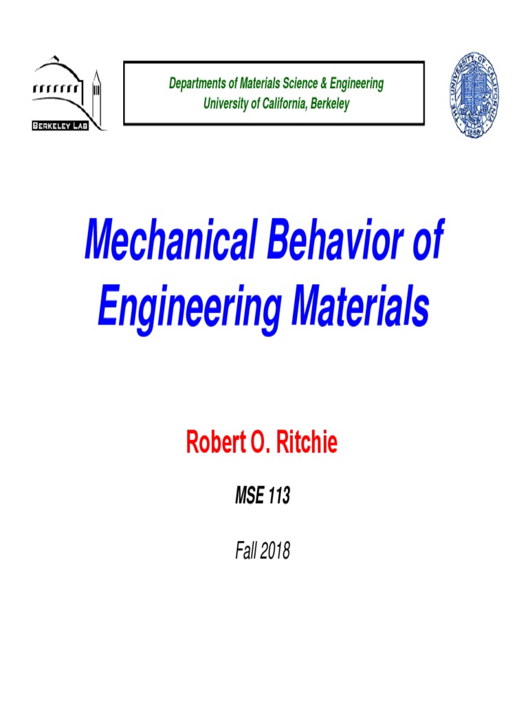 Mechanical Behavior of Engineering Materials | PDF | Fracture ...