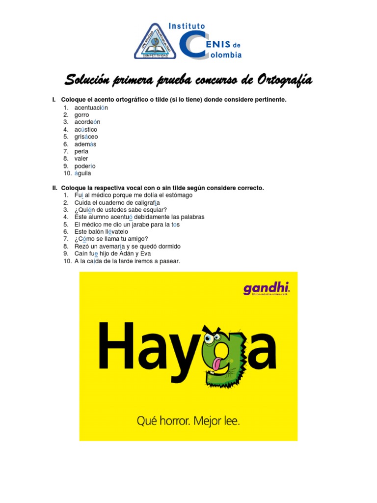 Resultados Concurso de Ortografía PDF | PDF | Ortografía | Puntuación