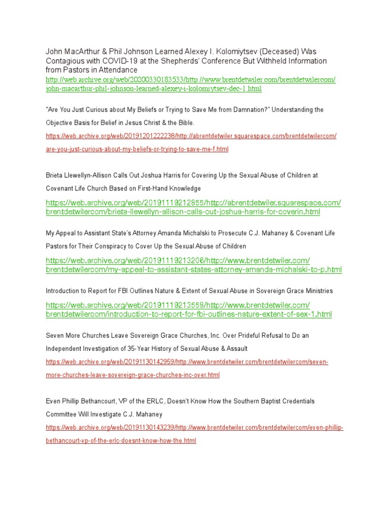 All of Brent Detwiler Blog Titles With Links To Wayback Machine | PDF | Religion And Belief ...
