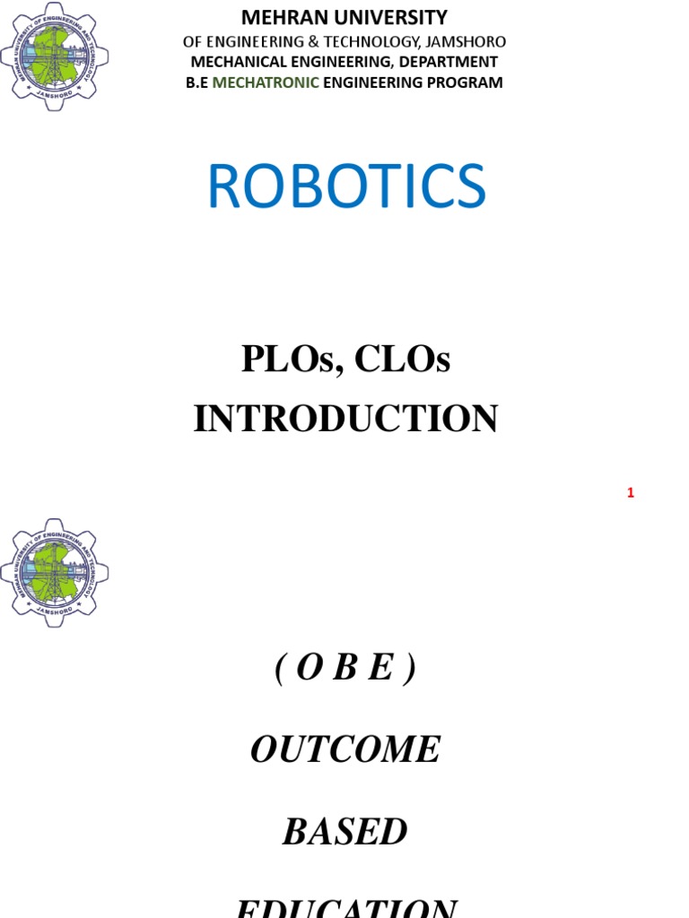 00 Robotics F16MTE PLO CLO Introduction | PDF | Automation | Robotics