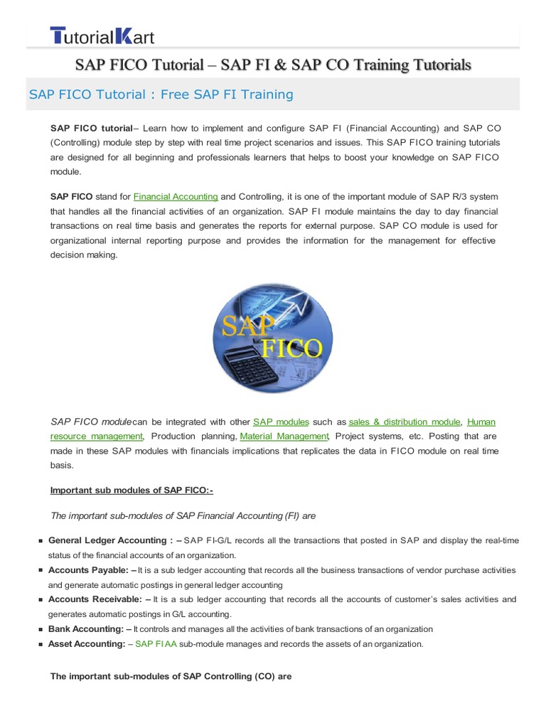 Sap Fico Tutorial | PDF | Cost | Sap Se