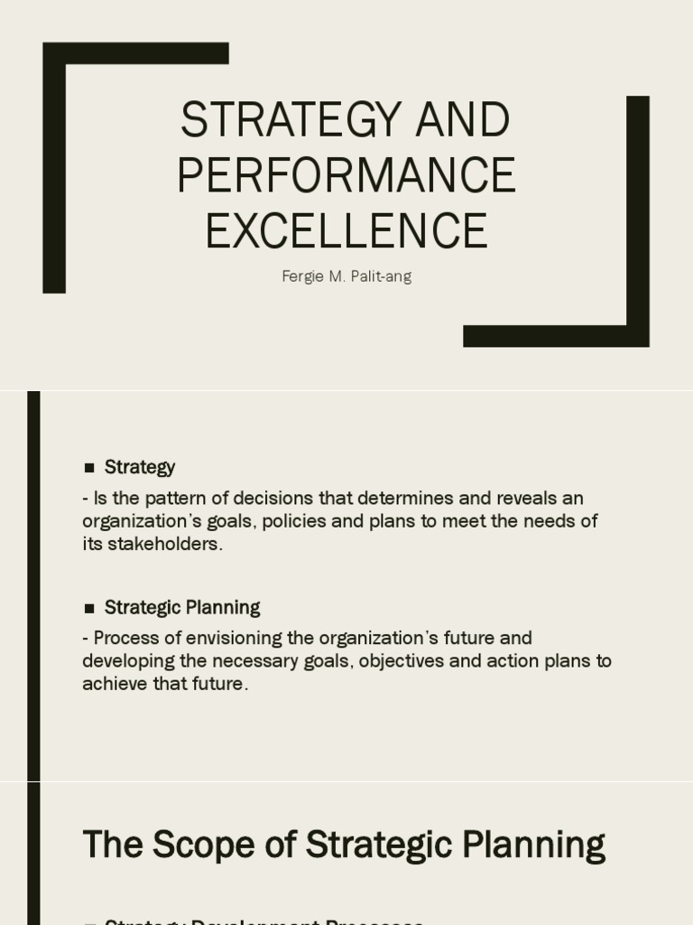 Strategy and Performance Excellence | PDF | Strategic Management ...