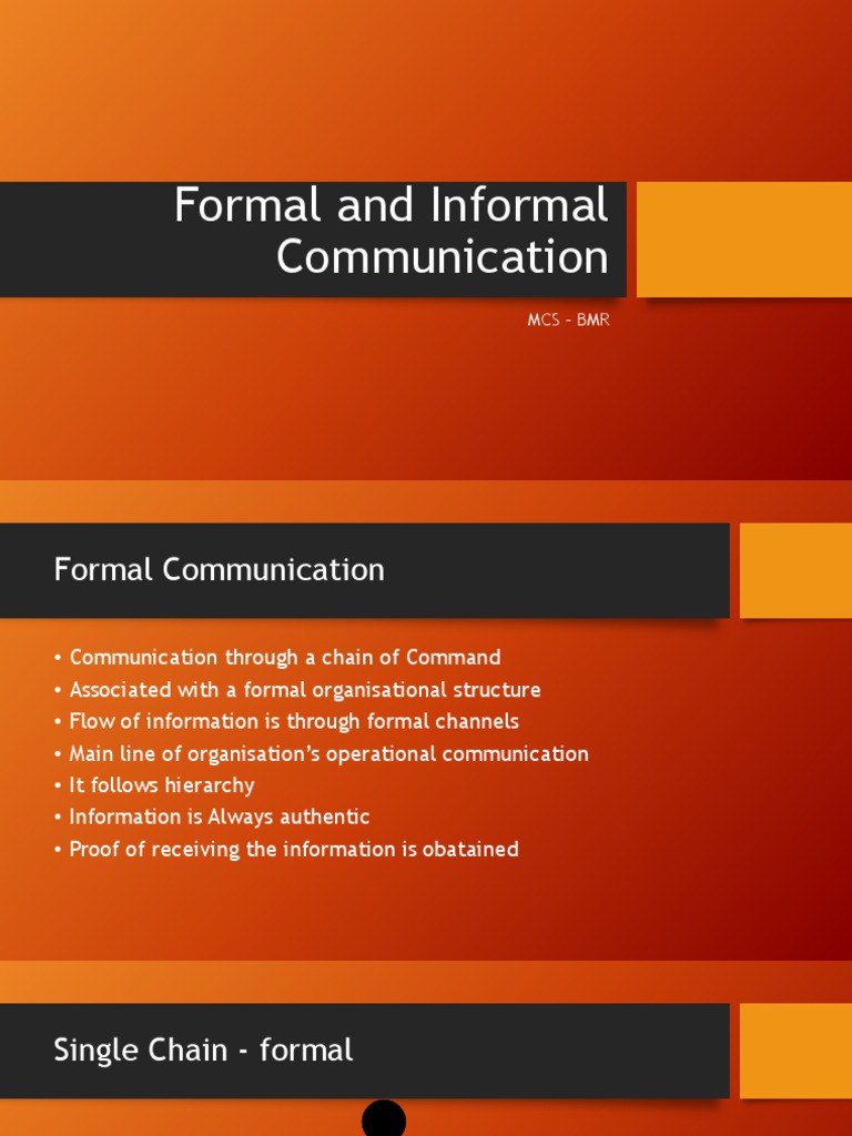 Types of Formal and Informal Communication | PDF