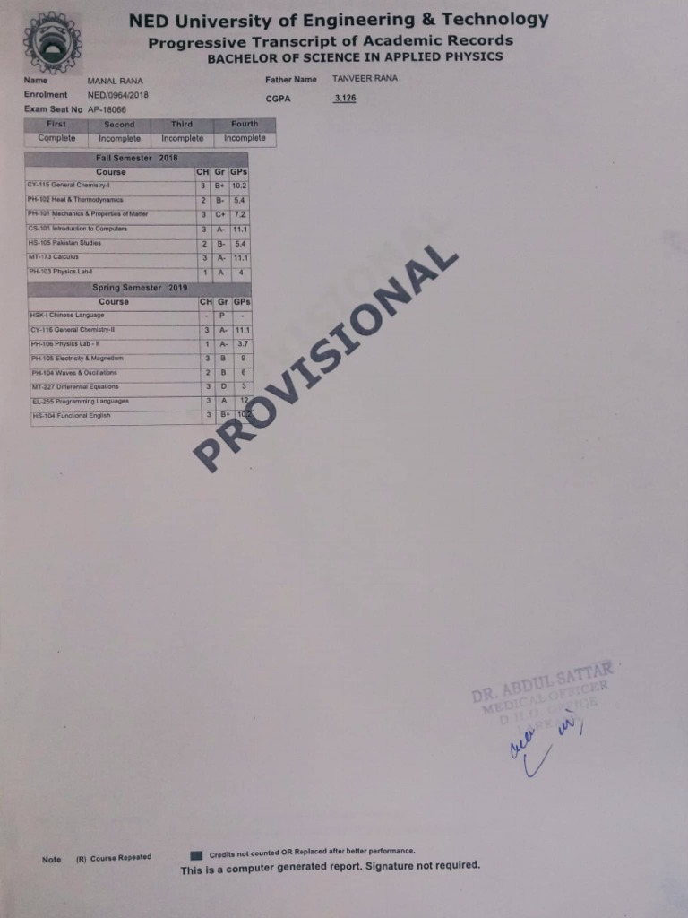 Transcript Original Attested Photo | PDF