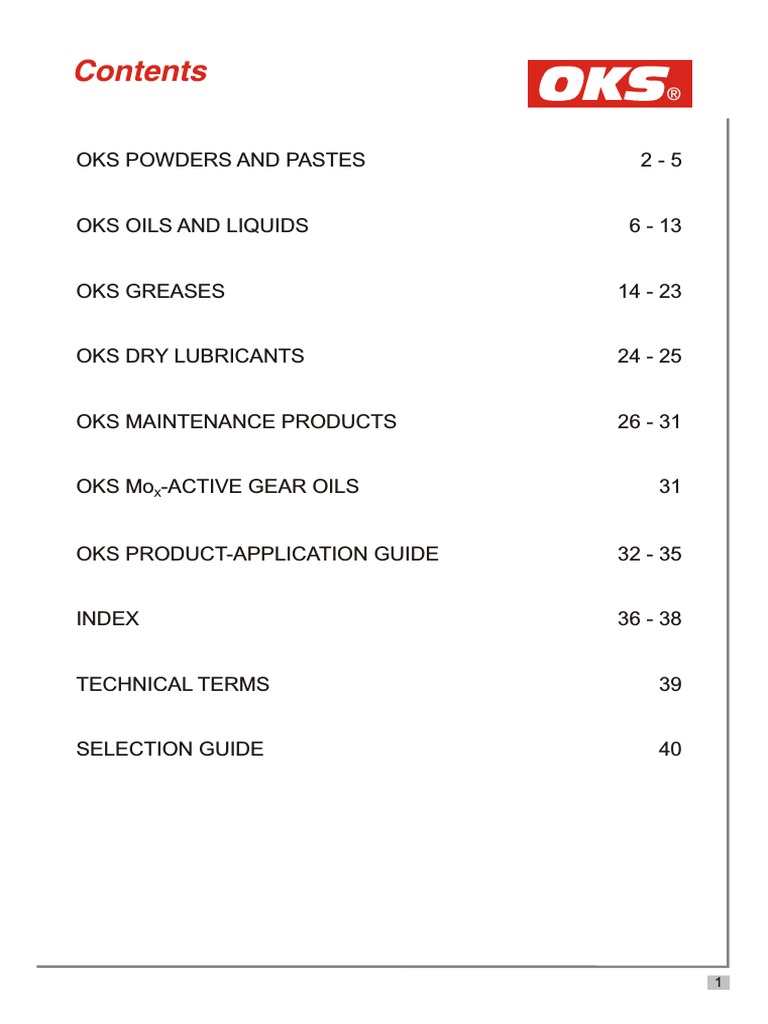 OKS Catalogue PDF | PDF | Lubricant | Bearing (Mechanical)