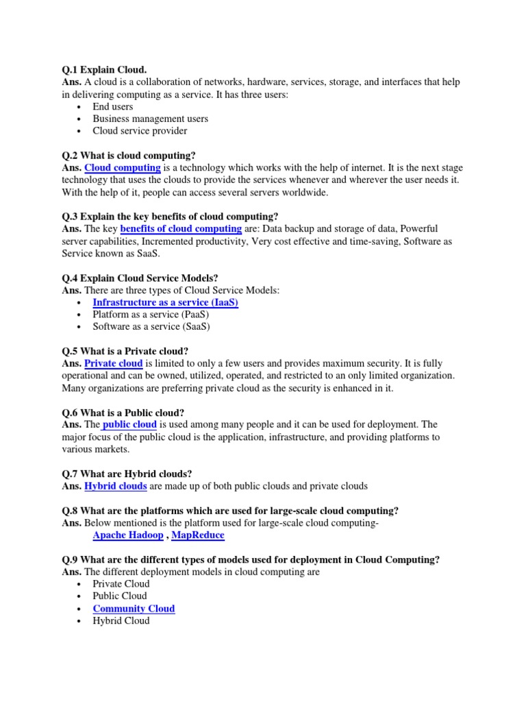 GCC Viva Questions With Answers | PDF | Apache Hadoop | Software As A Service