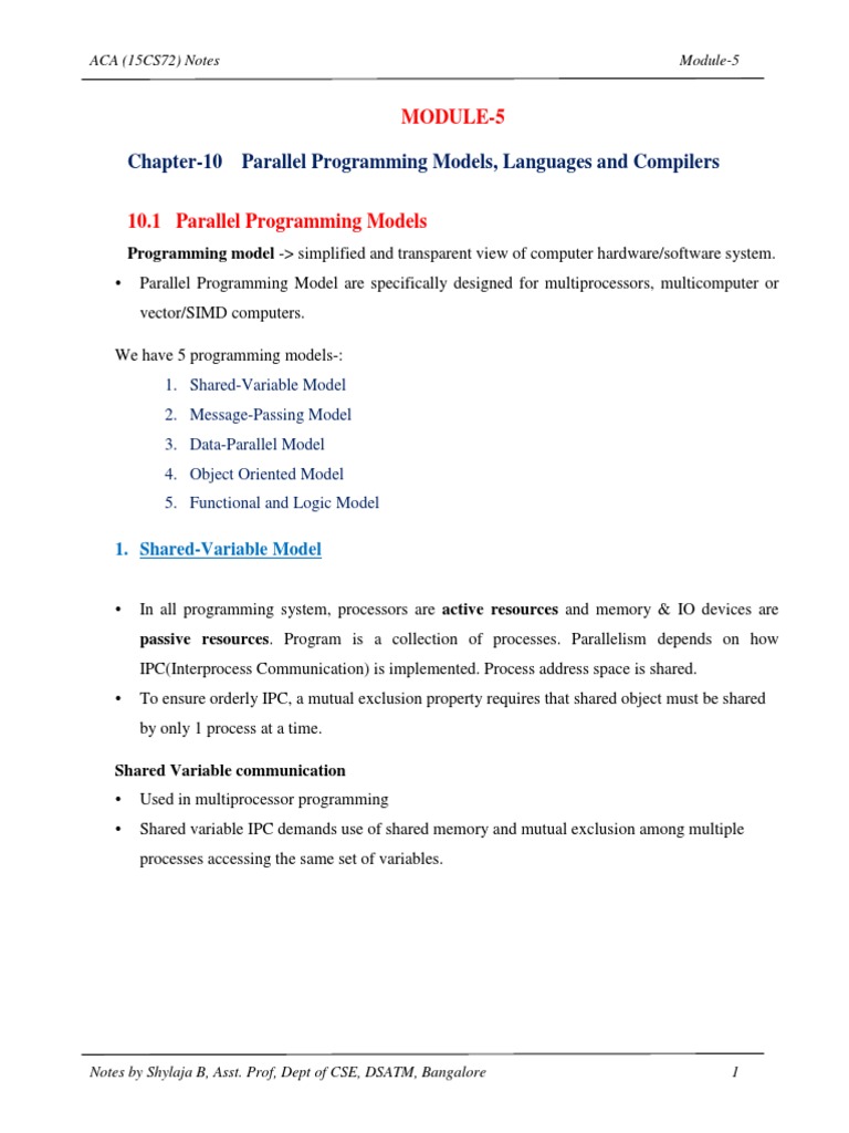 Module-5 ACA PDF | PDF | Parallel Computing | Central Processing Unit