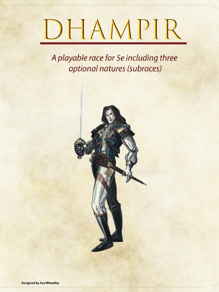 Dhampir 5e Race W 3 Subraces | PDF | Computers | Technology & Engineering