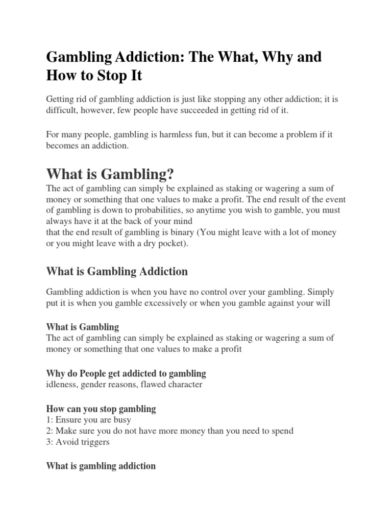 Gambling Addiction | PDF | Problem Gambling | Gambling