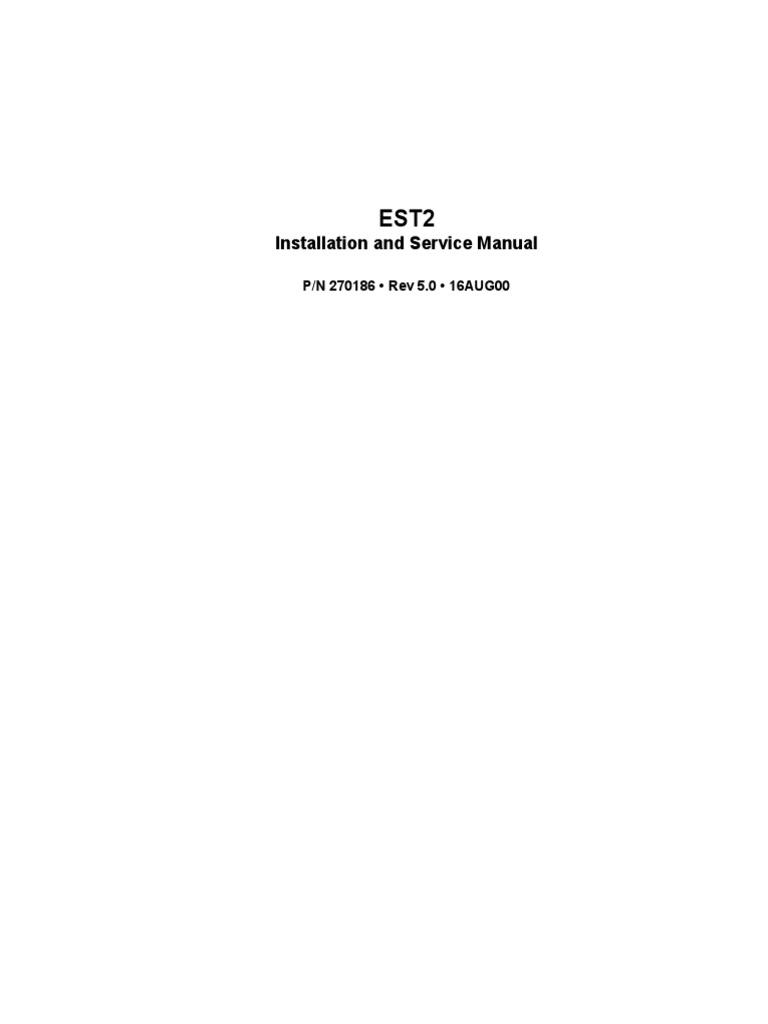 EST2 Installation and Service Manual PDF | PDF | Telephone | Amplifier