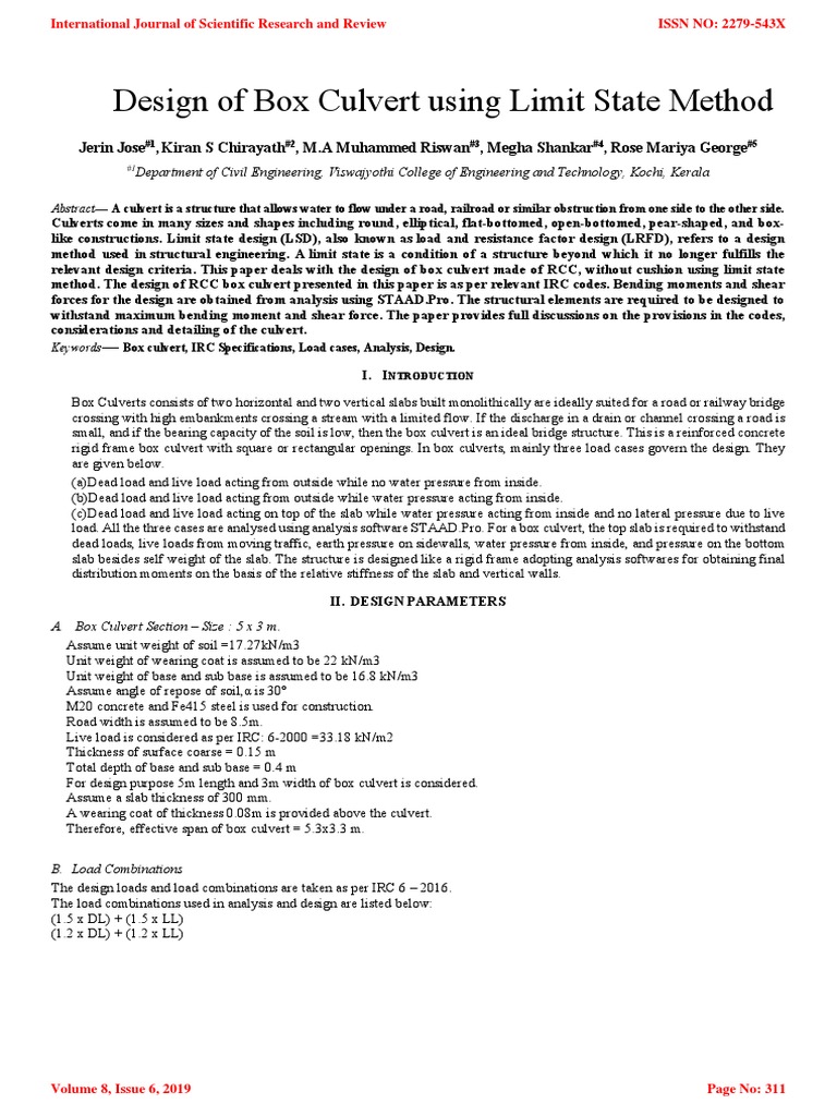 Box Culvert | PDF | Civil Engineering | Structural Engineering