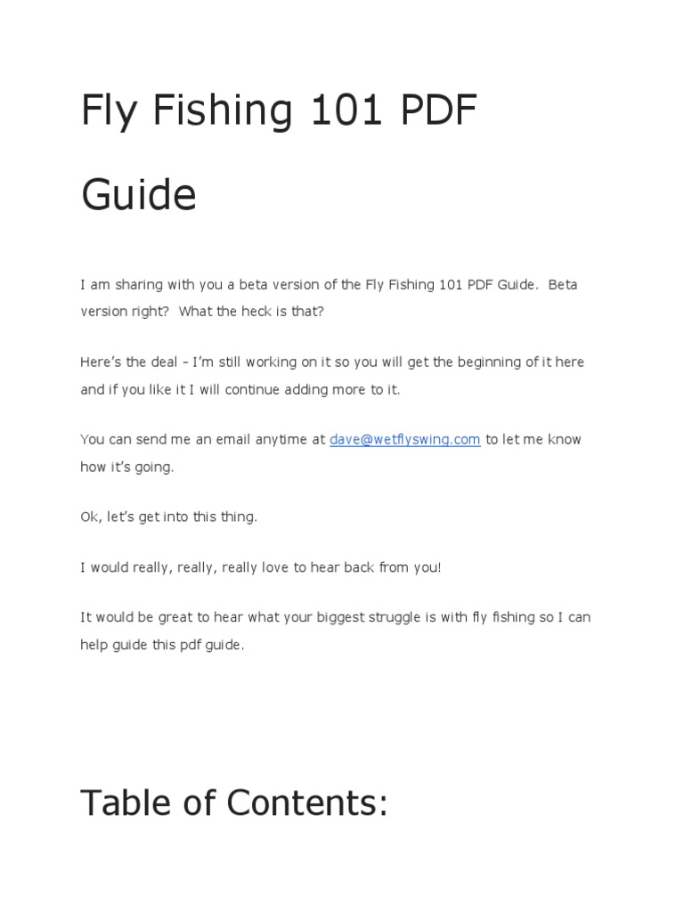 Fly Fishing 101 PDF Guide | PDF | Fly Fishing | Fishing Rod